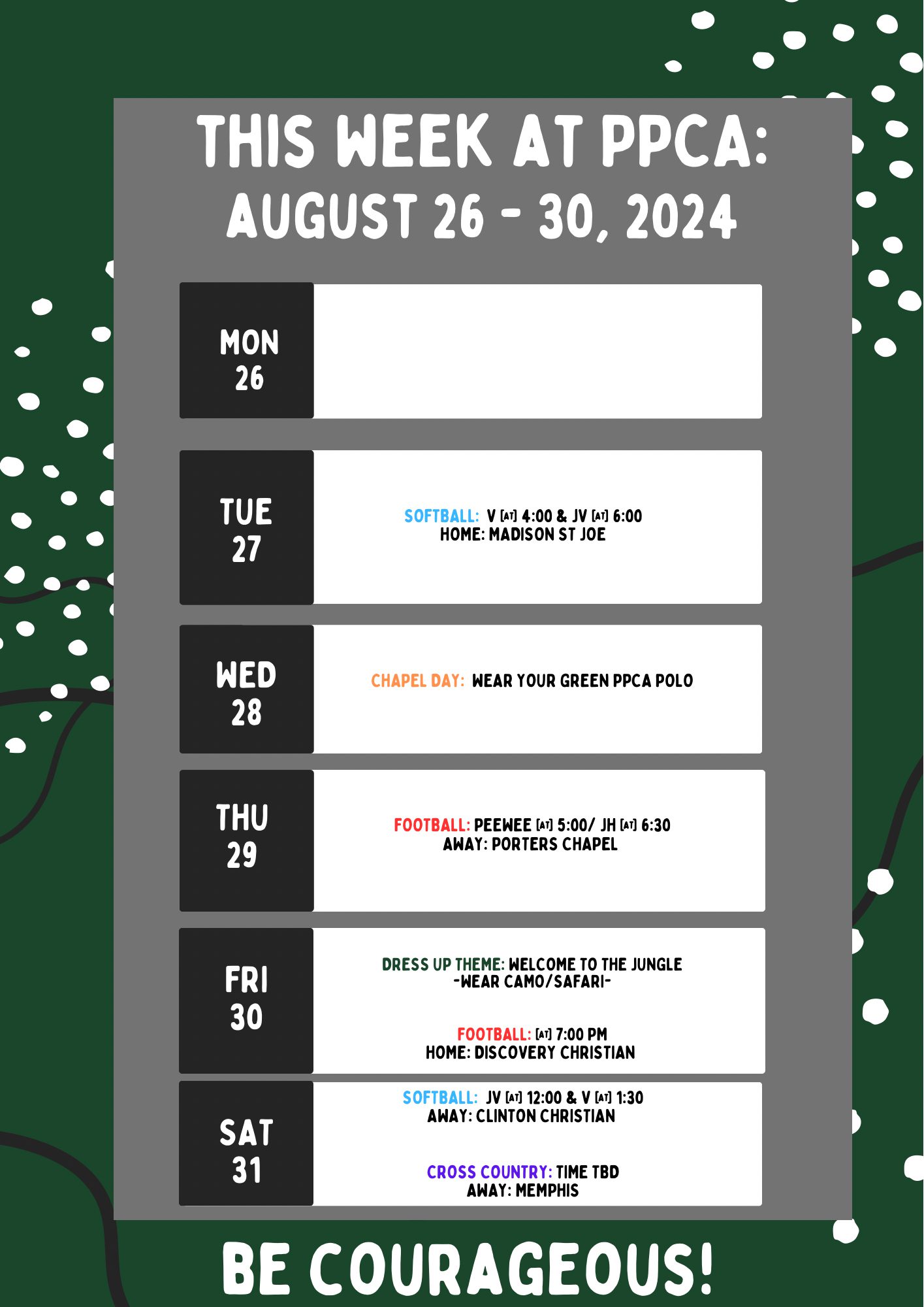 Announcements - Park Place Christian Academy
